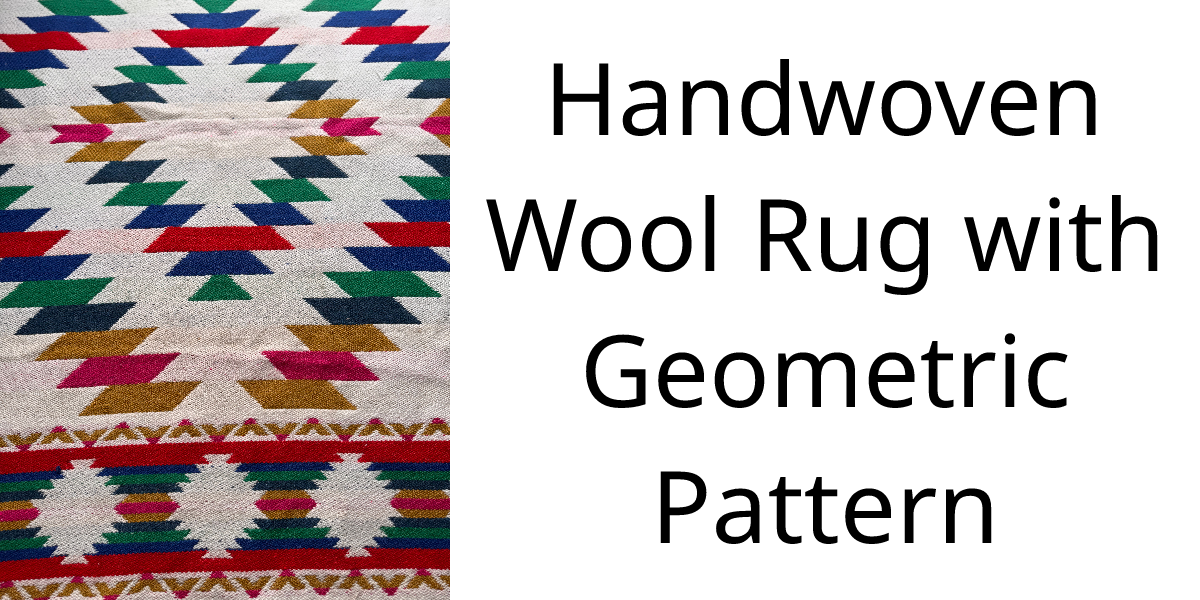 Handwoven Wool Rug with Geometric Pattern | Rug | Retro Pickers